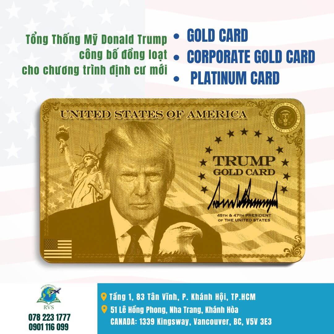 Tổng Thống Mỹ Donald Trump công bố đồng loạt: Gold Card, Corporate Gold ...